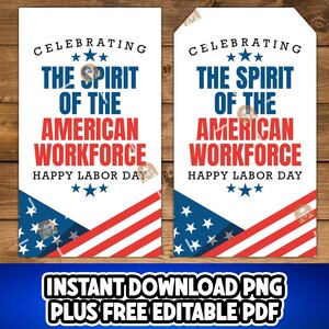Labor Day Tags, Happy Labor Day Printable Tags, Labor Day Gift Tags ...