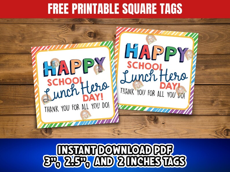 School Lunch Hero Day Signs, Printable School Lunch Hero Thank You ...