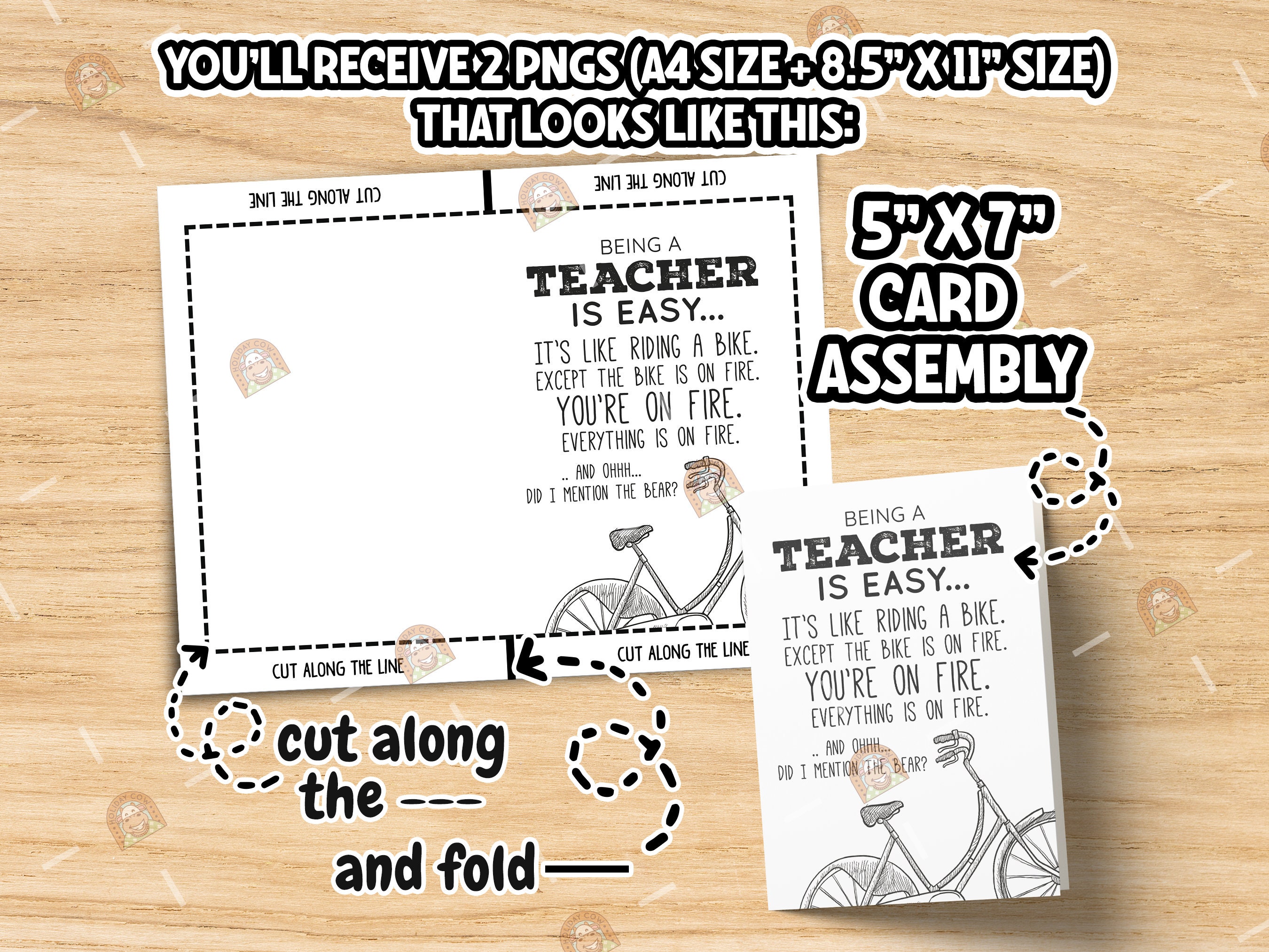 Funny Teacher Thank You Card, Teacher Appreciation Week Printable Card ...