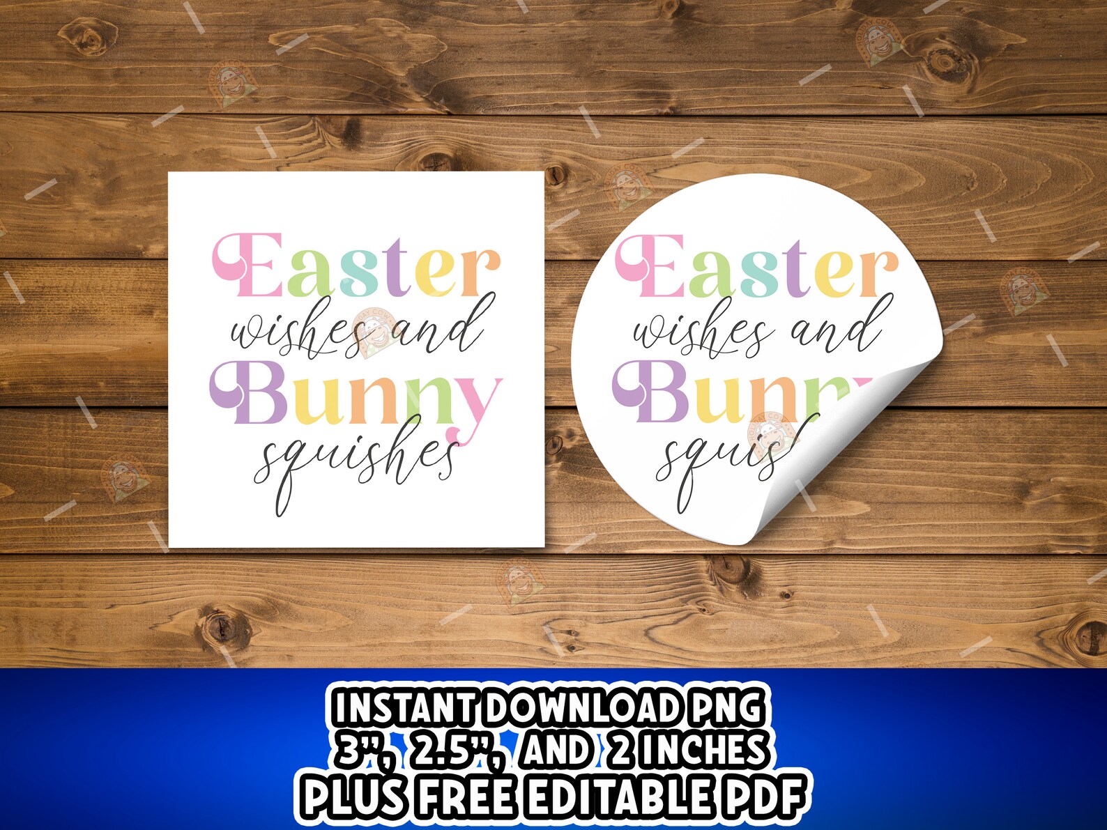 Easter Wishes and Bunny Squishes, Minimalist Easter Tag Printable ...