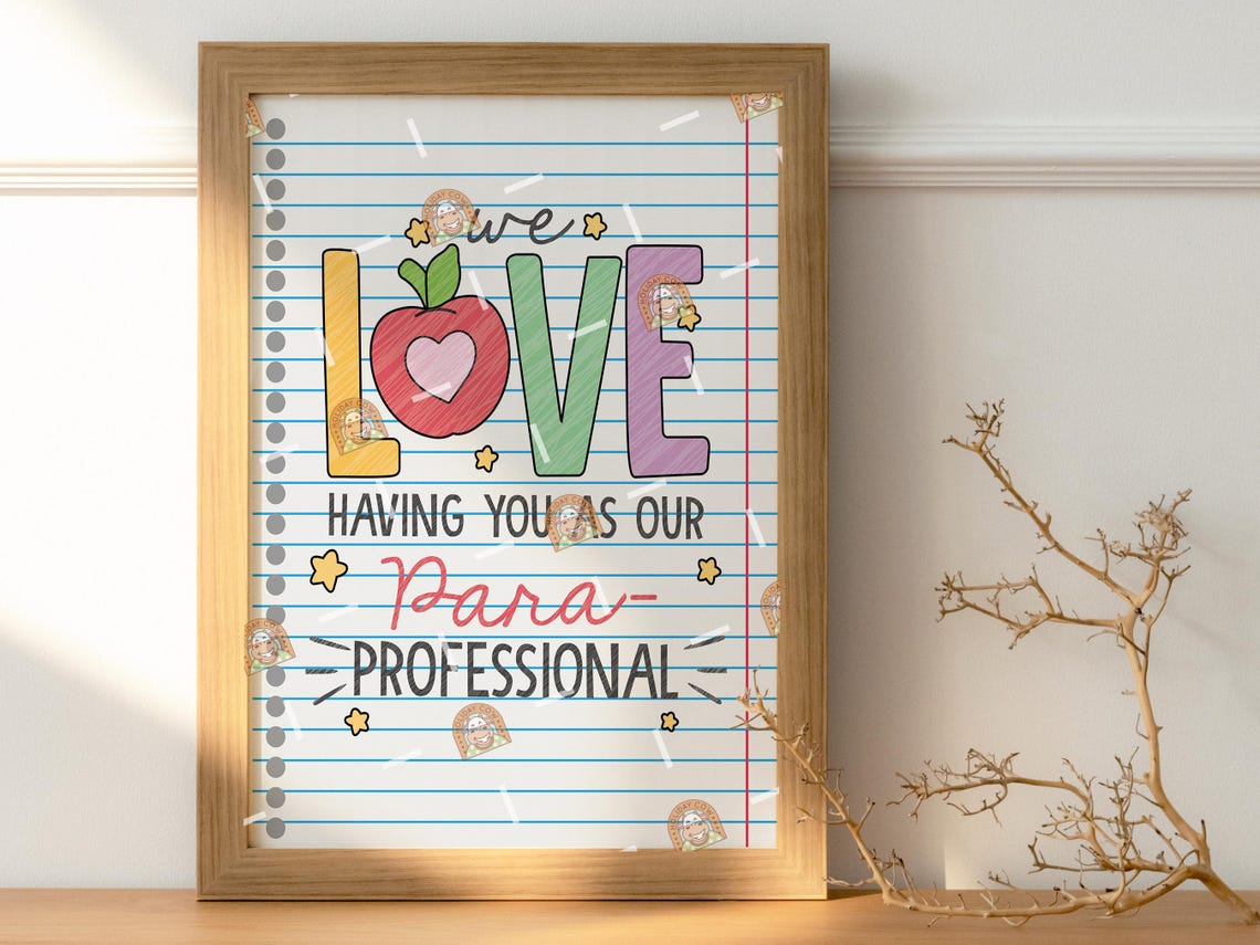Paraprofessional Gift, School Paraprofessional Card Printable, Para ...