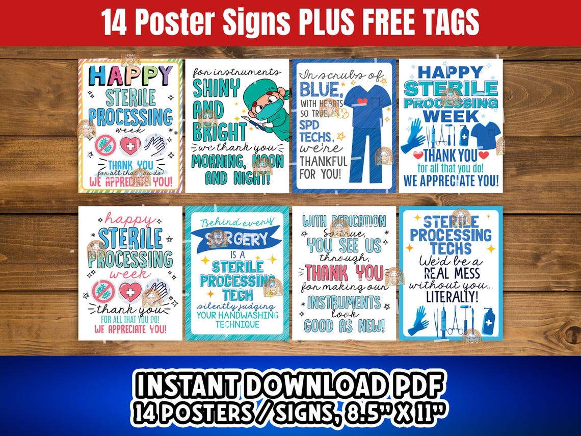 Sterile Processing Week Printable Signs, Sterile Processing Tech Gifts ...