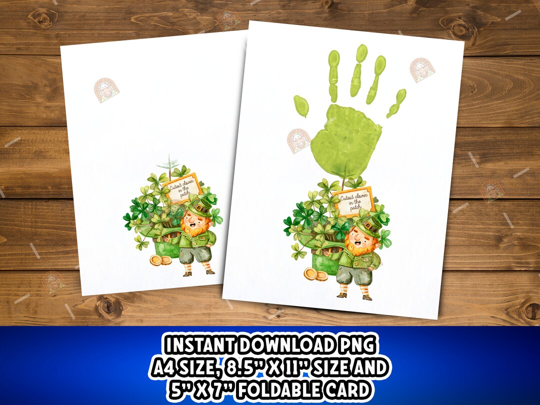 Preschool St Patrick Handprint Art Craft, Printable St Patrick's Day ...