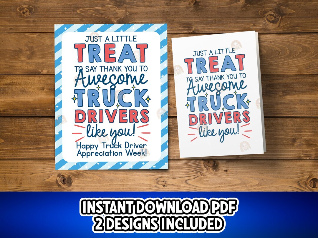 Truck Driver Appreciation Week Printable, Truck Driver Gift for Truck ...