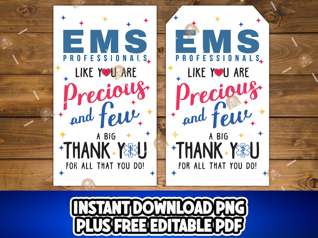 EMS Week Gift Tag, Ems Week Tag Printable, Ems Appreciation Tag ...