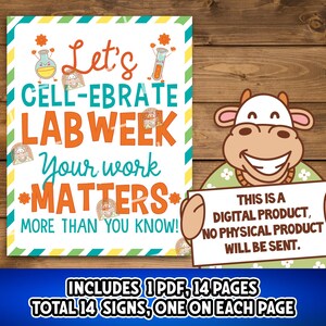 Lab Week Signs Printable, Lab Week Décor, Medical Laboratory ...