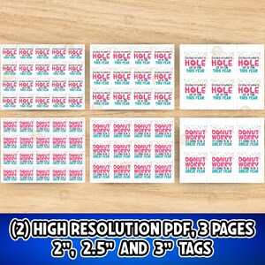 Back to School Tags, Printable Donut Worry Tags, Donut Gift Tag, First ...