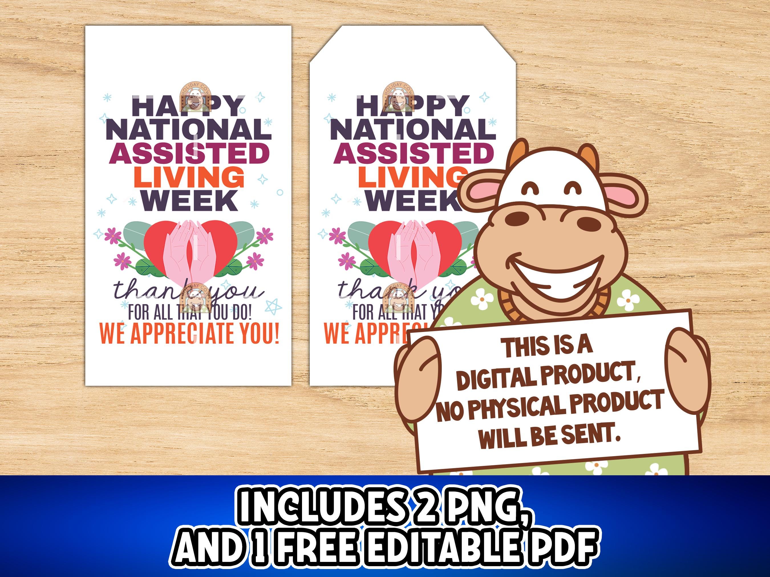 Assisted Living Week Tag Printable, National Assisted Living Week Gift ...