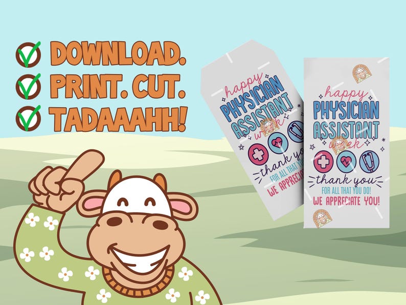 Physician Assistant Week Tags Printable, Physician Associate Gift Tag ...