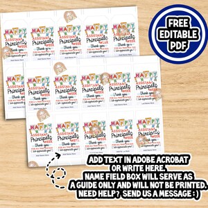 Assistant Principals Week Gift Tag Printable, Assistant Principal Week ...