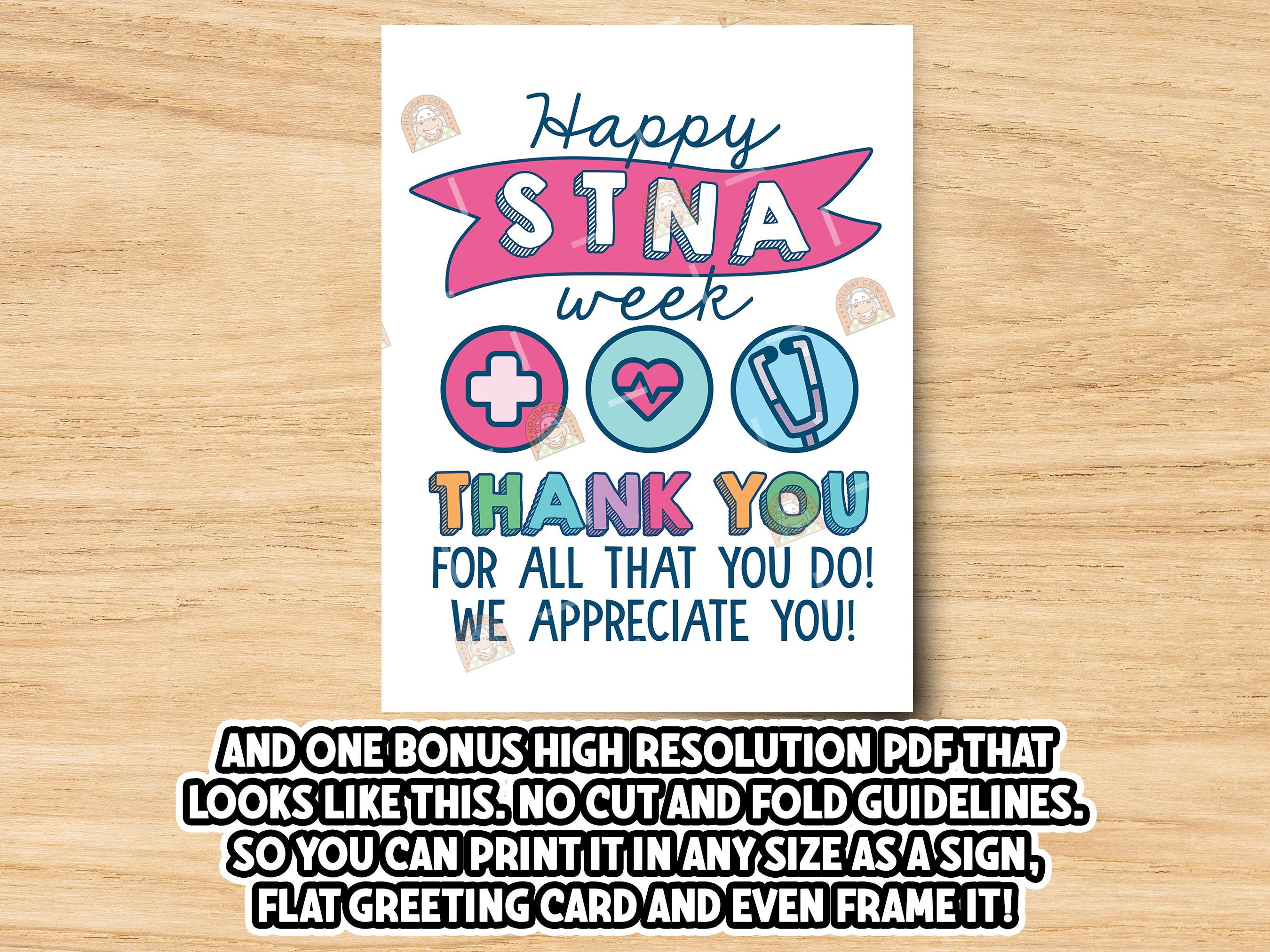 STNA Week 2025 Printable, STNA Gift for CNA Week Gift, Thank You Stna ...