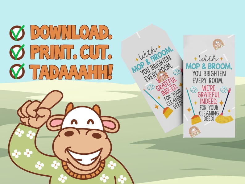 School Custodian Gift Tag Printable, National Custodian Day Tags ...