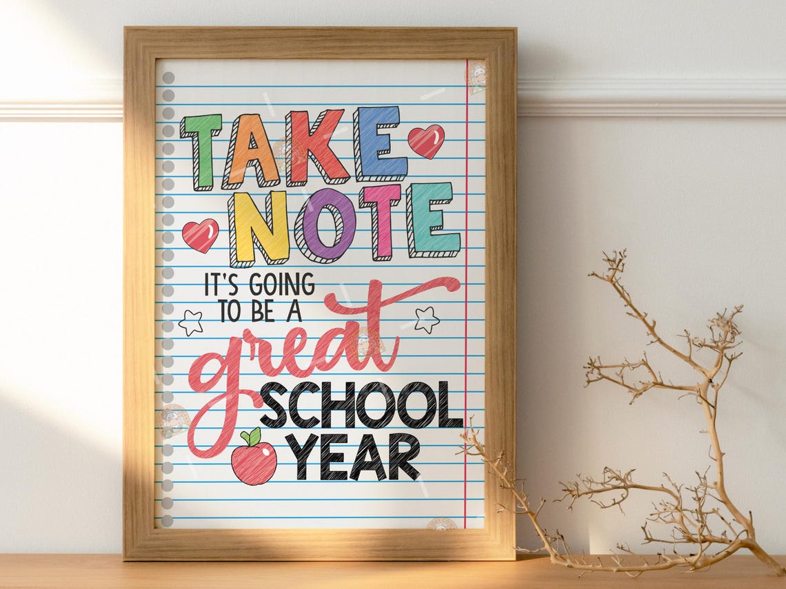 Back to School Card Printable, Take Note Its Going to Be Great School ...
