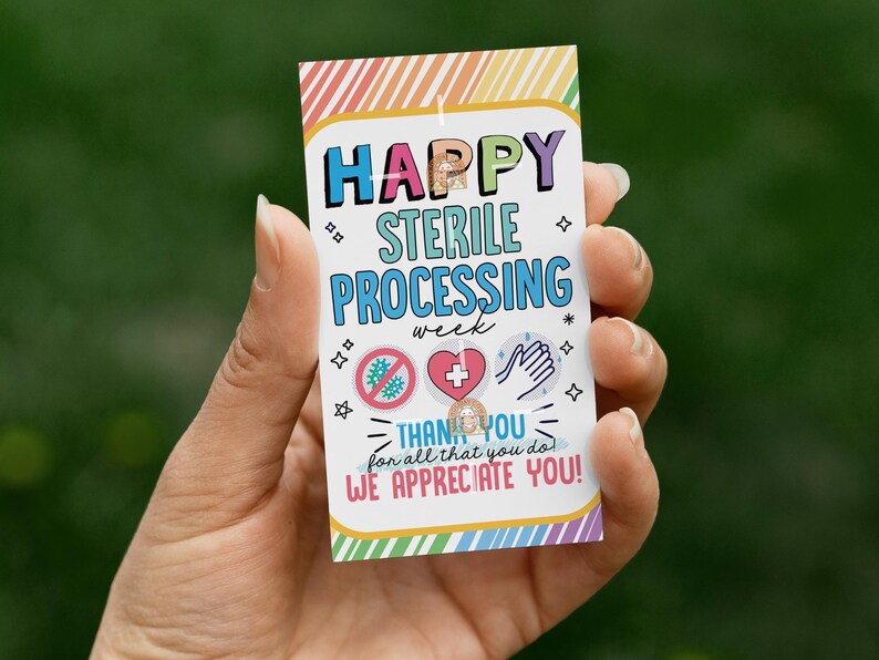 Sterile Processing Week Printable Tags , Sterile Processing Tech Gift Tag, SPD Week Tag, Central ...