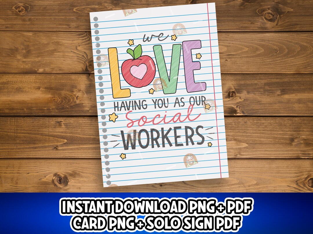 School Social Worker Gift, Social Worker Card Printable, Social Worker ...