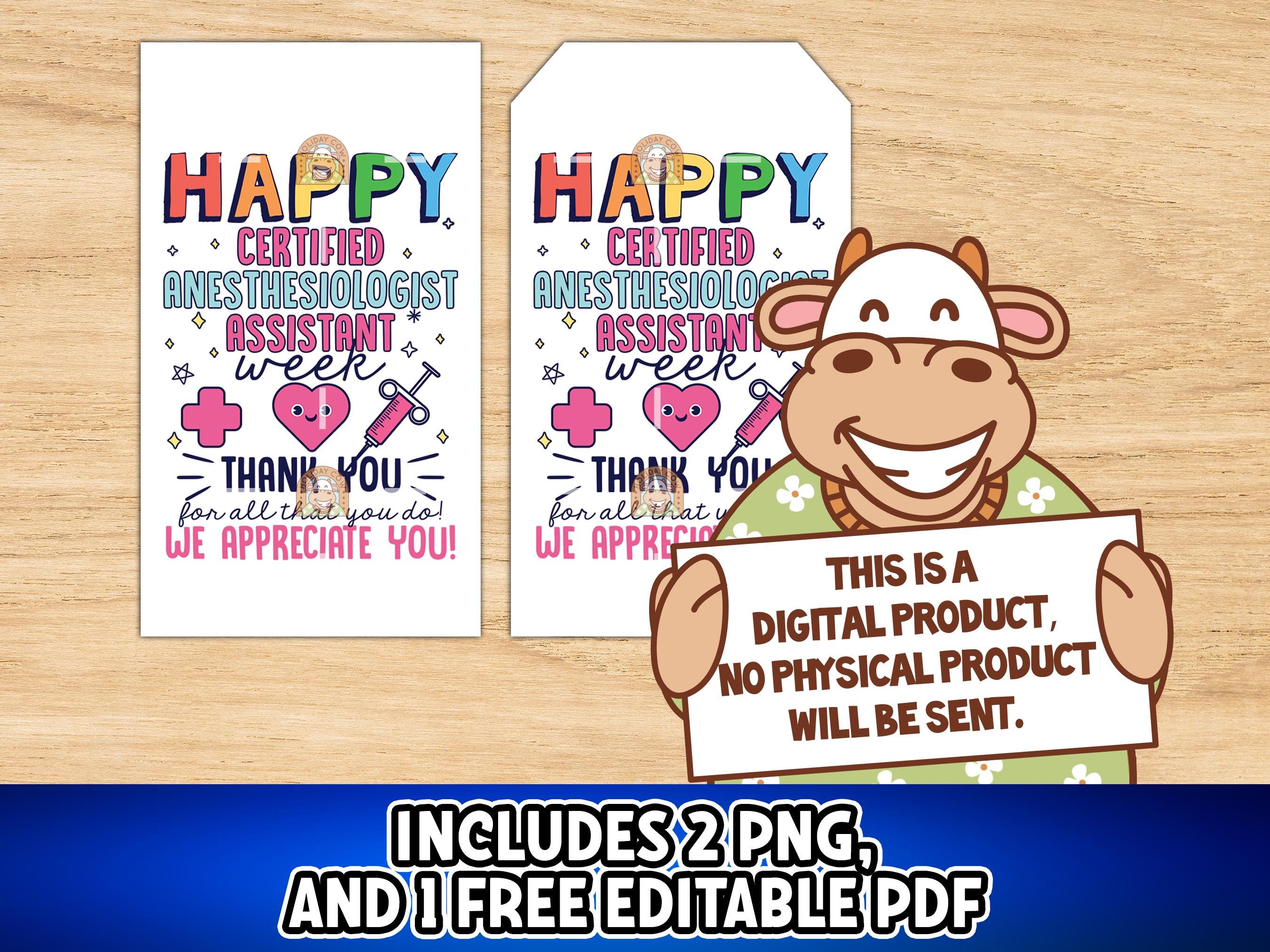 CAA Week Gift Tag Printable, CAA Week Tag, National Certified ...