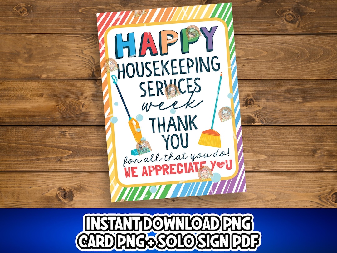 Housekeeping Week Card Printable, Housekeeping Appreciation Week Gift ...