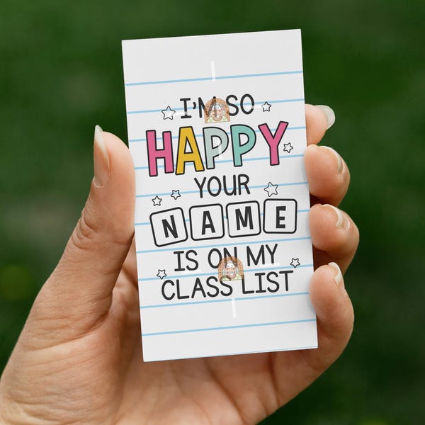 Glad Your Name is on My Class List - Etsy