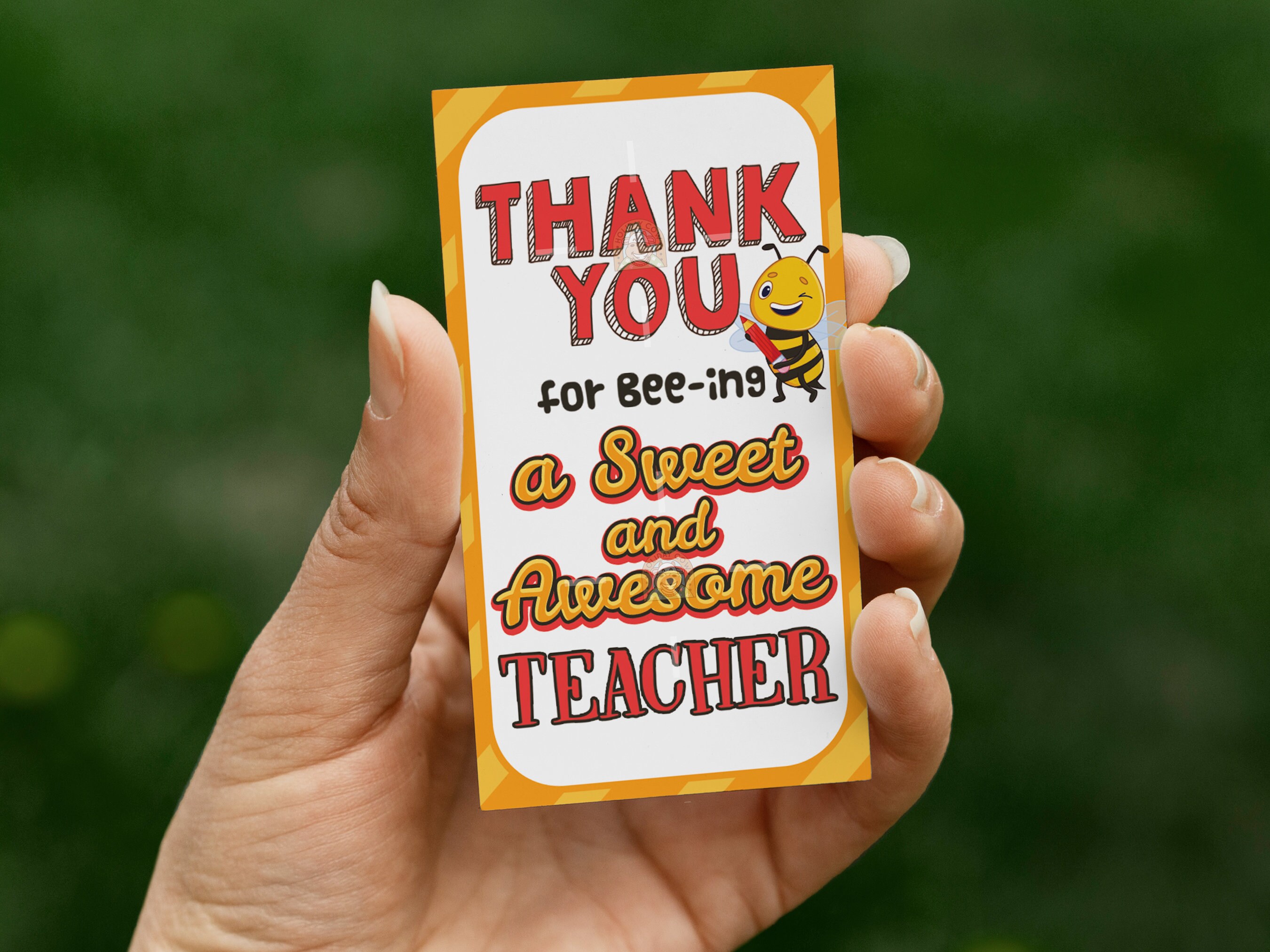 Printable Teacher Appreciation Gift Tag, Thank You for Bee-ing Teacher ...