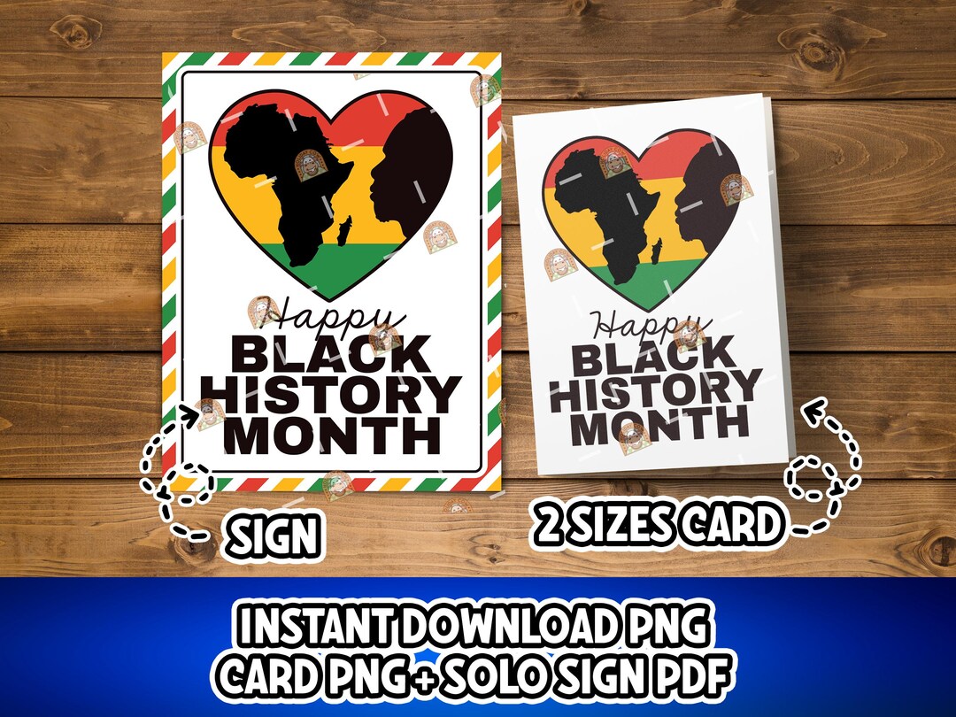 Black History Month Card, Printable Black History Month Poster Sign ...