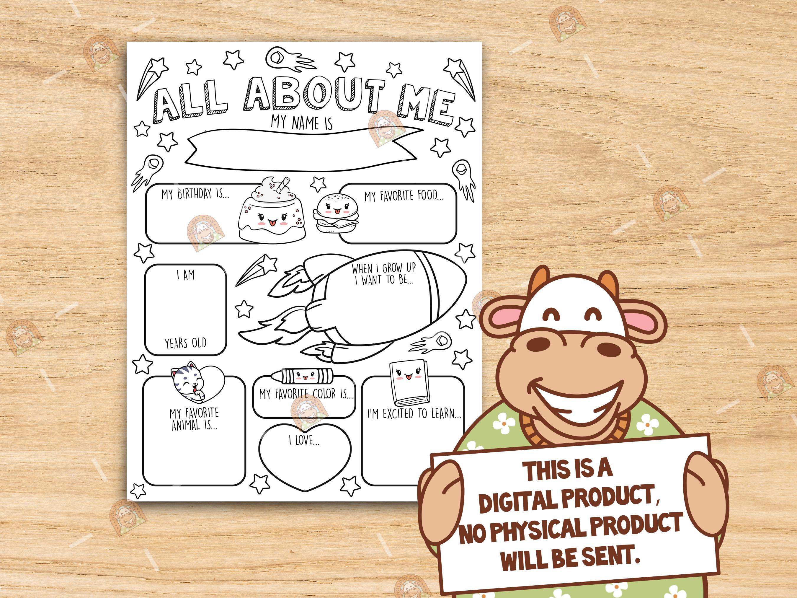 All About Me Printable, Kindergarten All About Me Activity Sheet, Get ...