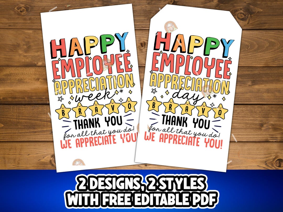 Employee Appreciation Day Tag, Employee Recognition Tag Printable ...