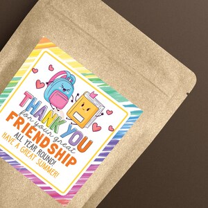 End of Year Classmate Gift Tag Printable, End of School Year Tag for ...