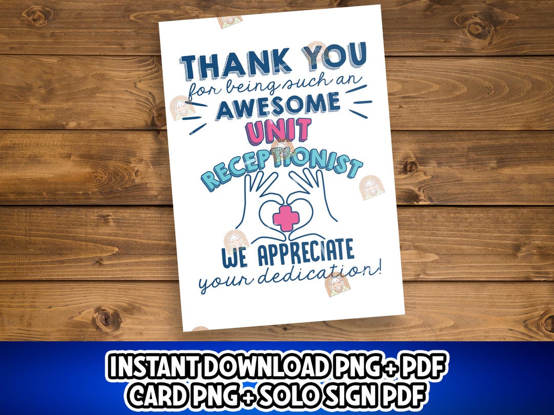 Unit Receptionists Week Gift Printable, HUC Week Gift, Happy Unit ...