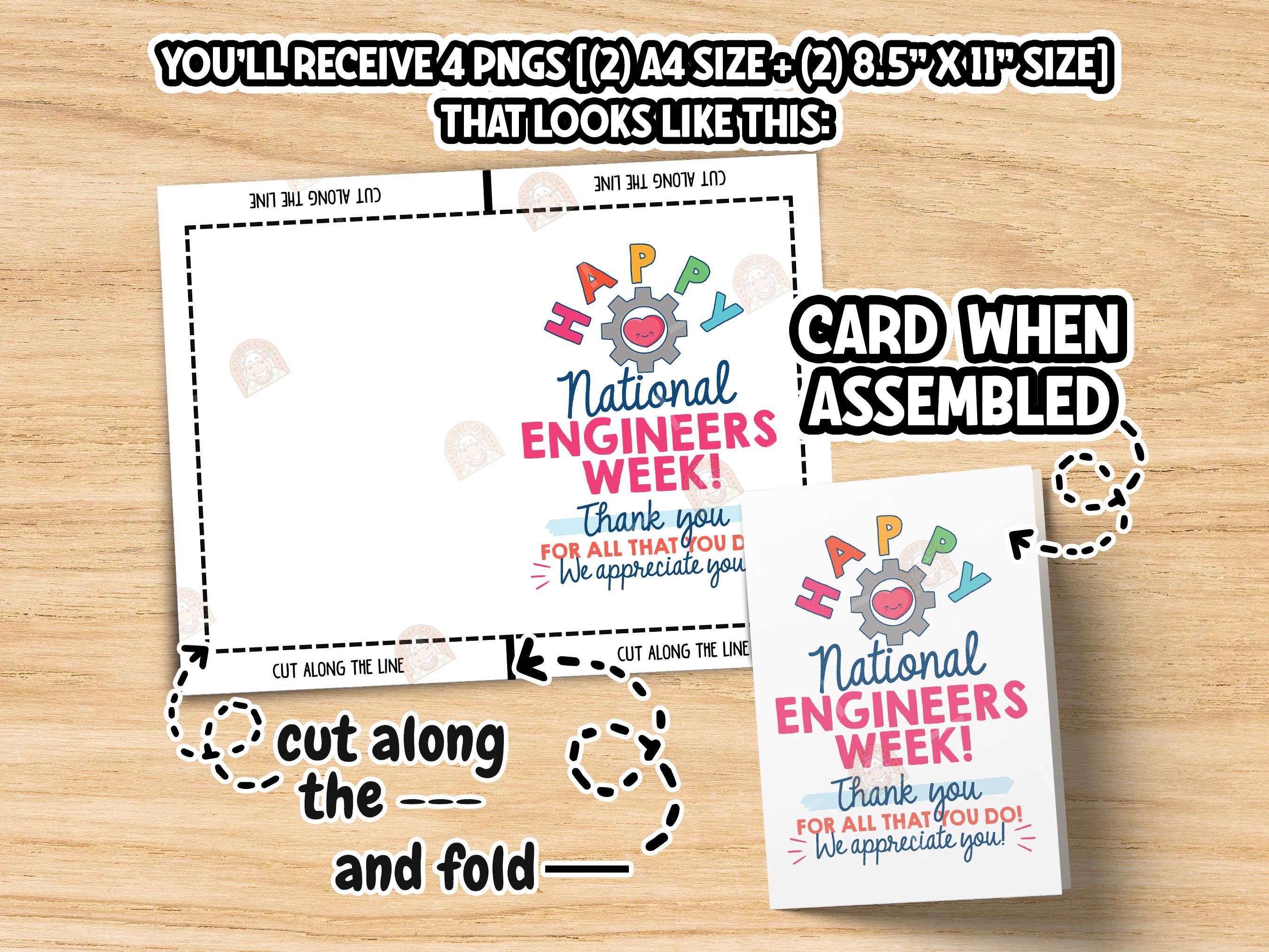 Printable Engineers Week Sign, Thank You Engineers Week Card for ...