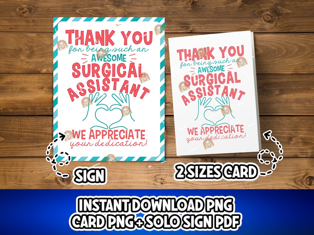 Surgical Assistants Gift, NSAW Printable Sign, Thank You Surgical ...