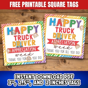 Truck Driver Appreciation Week Signs Printable, Truck Driver ...