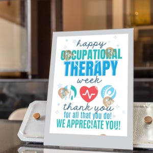 Occupational Therapy Week Card Printable, Occupational Therapists Gift ...
