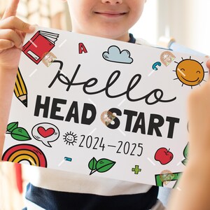 First Day of Head Start Sign, First Day of School Sign Printable, Back ...