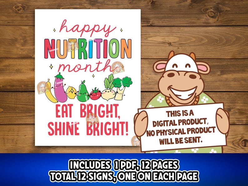 Nutrition Month Signs Printable, School Nutrition Month Décor ...