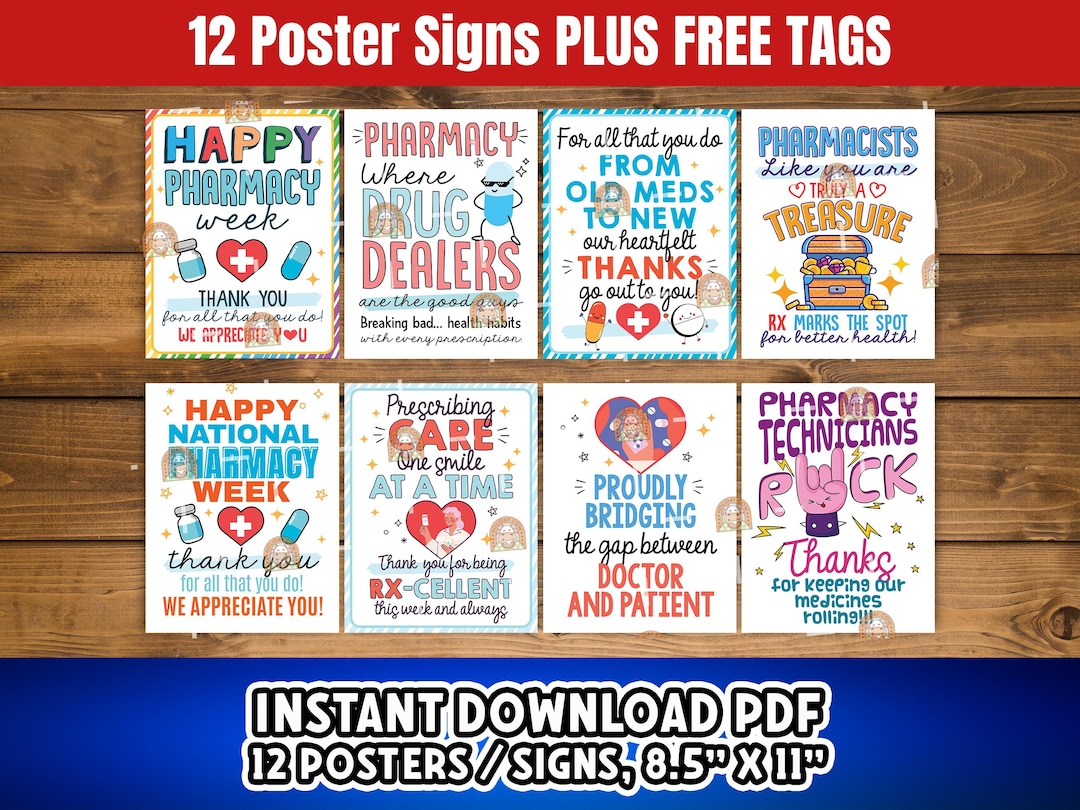 Pharmacy Week Sign Printable, Pharmacist Thank You Gift, Happy Pharmacy ...