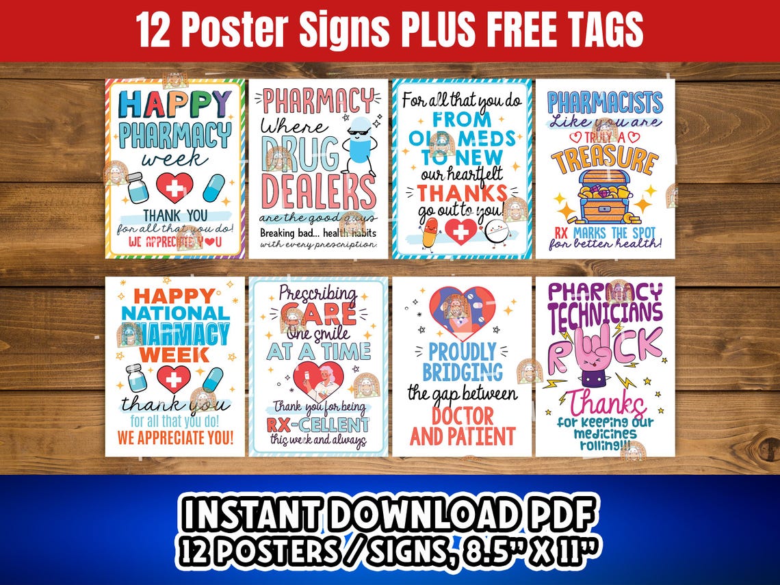 Pharmacy Week Sign Printable, Pharmacist Thank You Gift, Happy Pharmacy ...