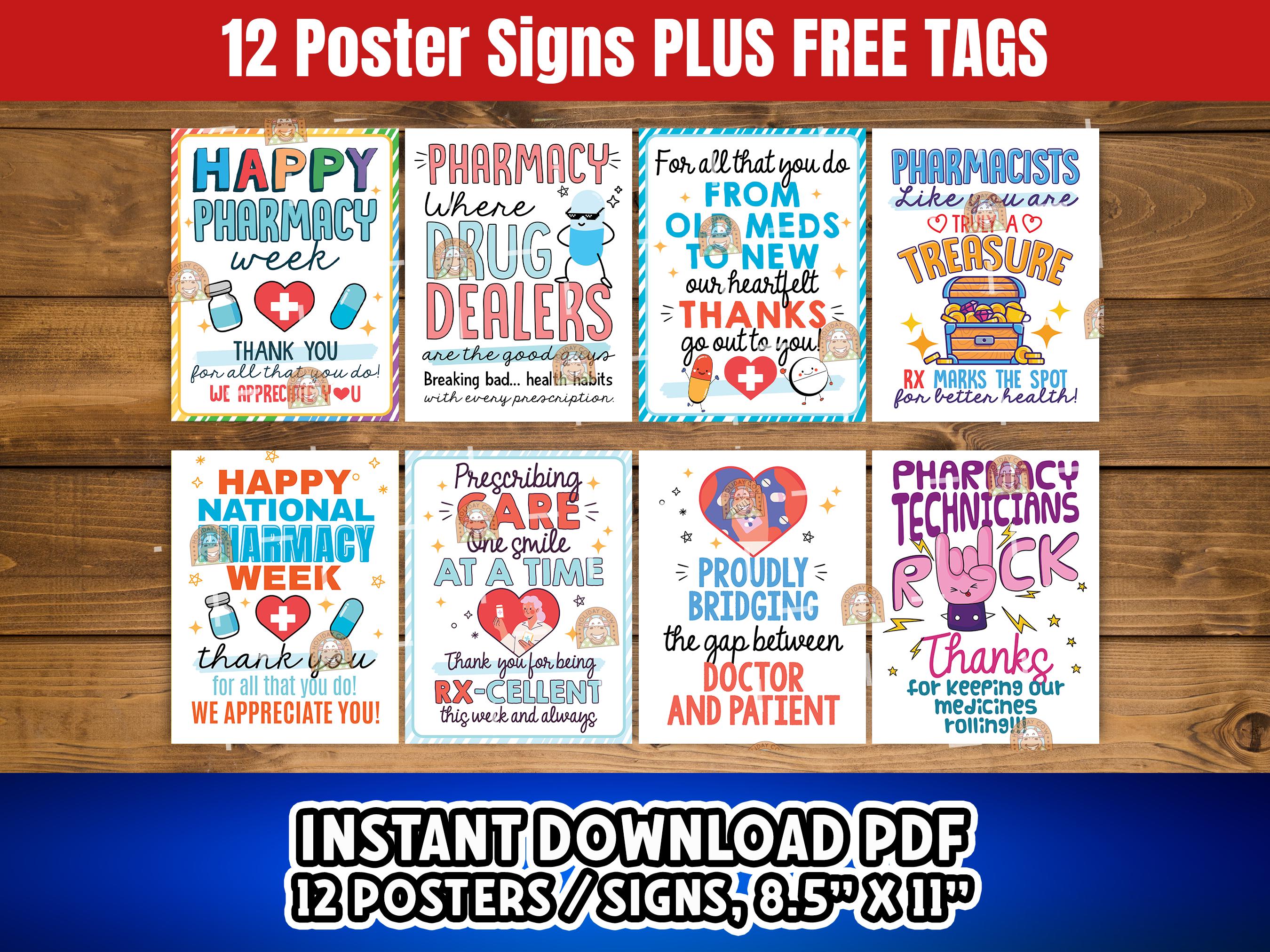 Pharmacy Week Sign Printable, Pharmacist Thank You Gift, Happy Pharmacy ...