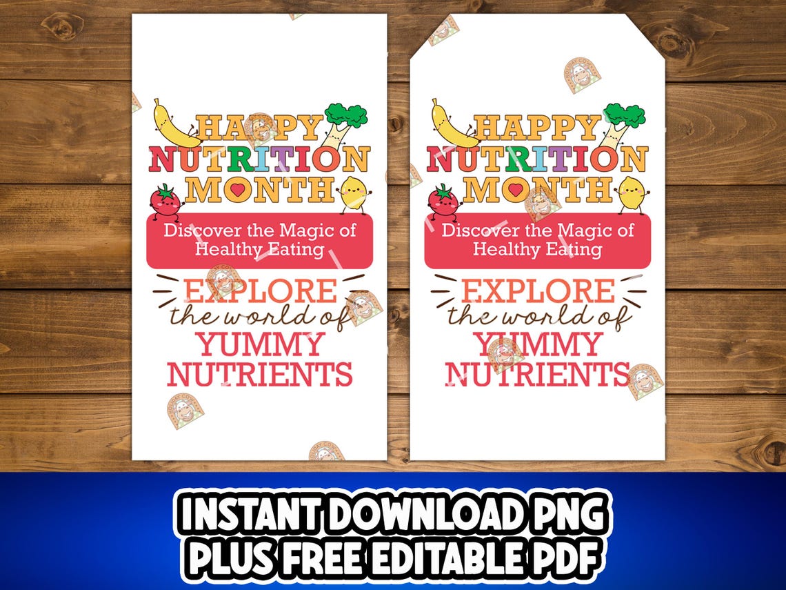 Printable Nutrition Month Gift Tag, School Nutrition Month Tag ...