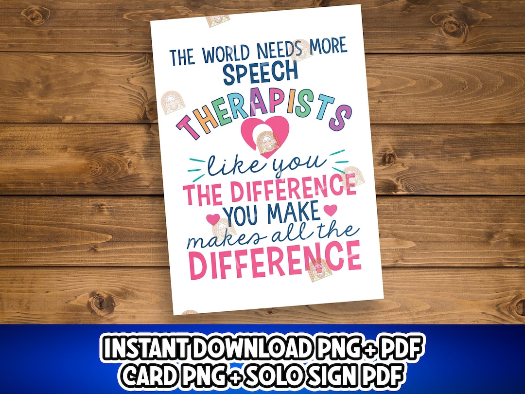 Speech Therapists Gift for SLP Day Gift, Printable Speech Therapist ...