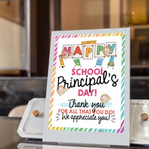 Printable Principal Appreciation Day Gift, School Principal Gift ...