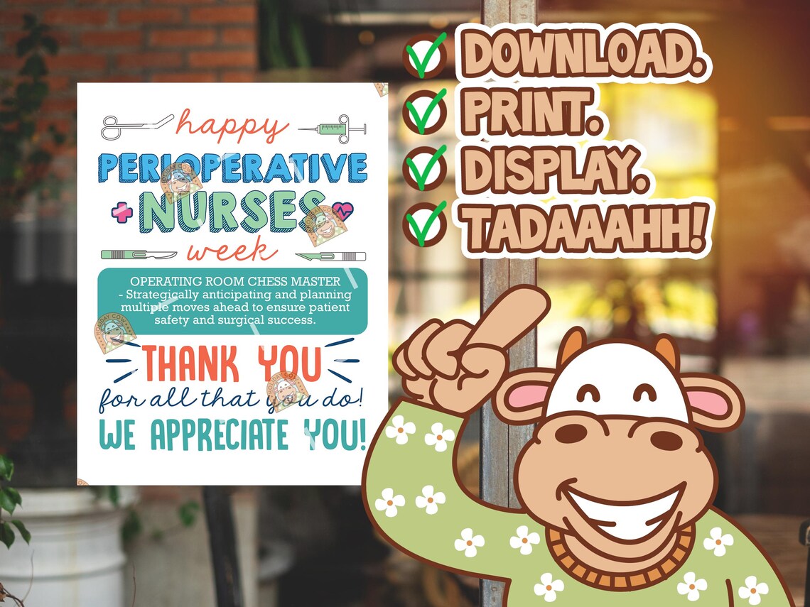 Perioperative Nurses Week Signs Printable, Operating Room Nurse Week ...