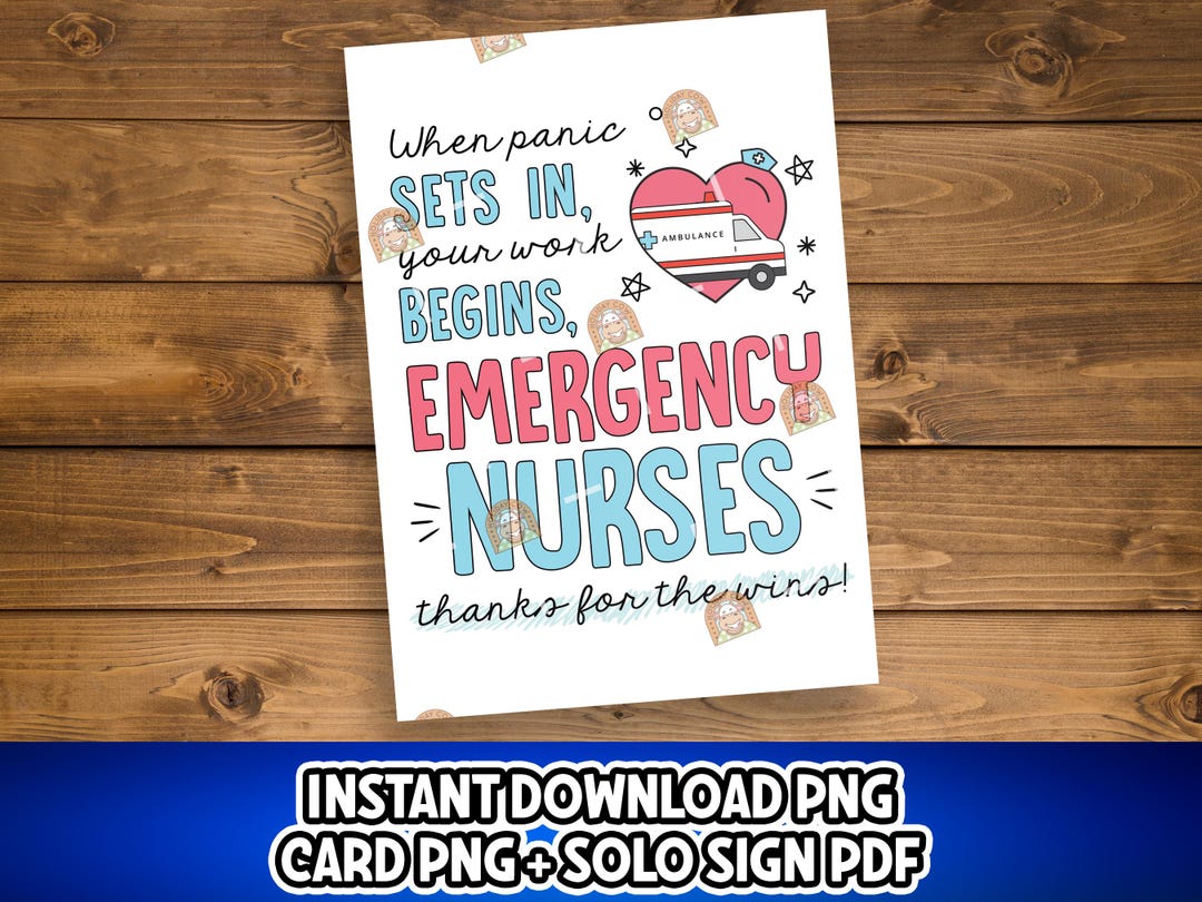 ER Nurse Gift, ER Nurse Week Card Printable, Thank You Er Nurses Day ...