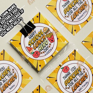 School Lunch Hero Tag Printable, Lunch Hero Appreciation Tags, School ...