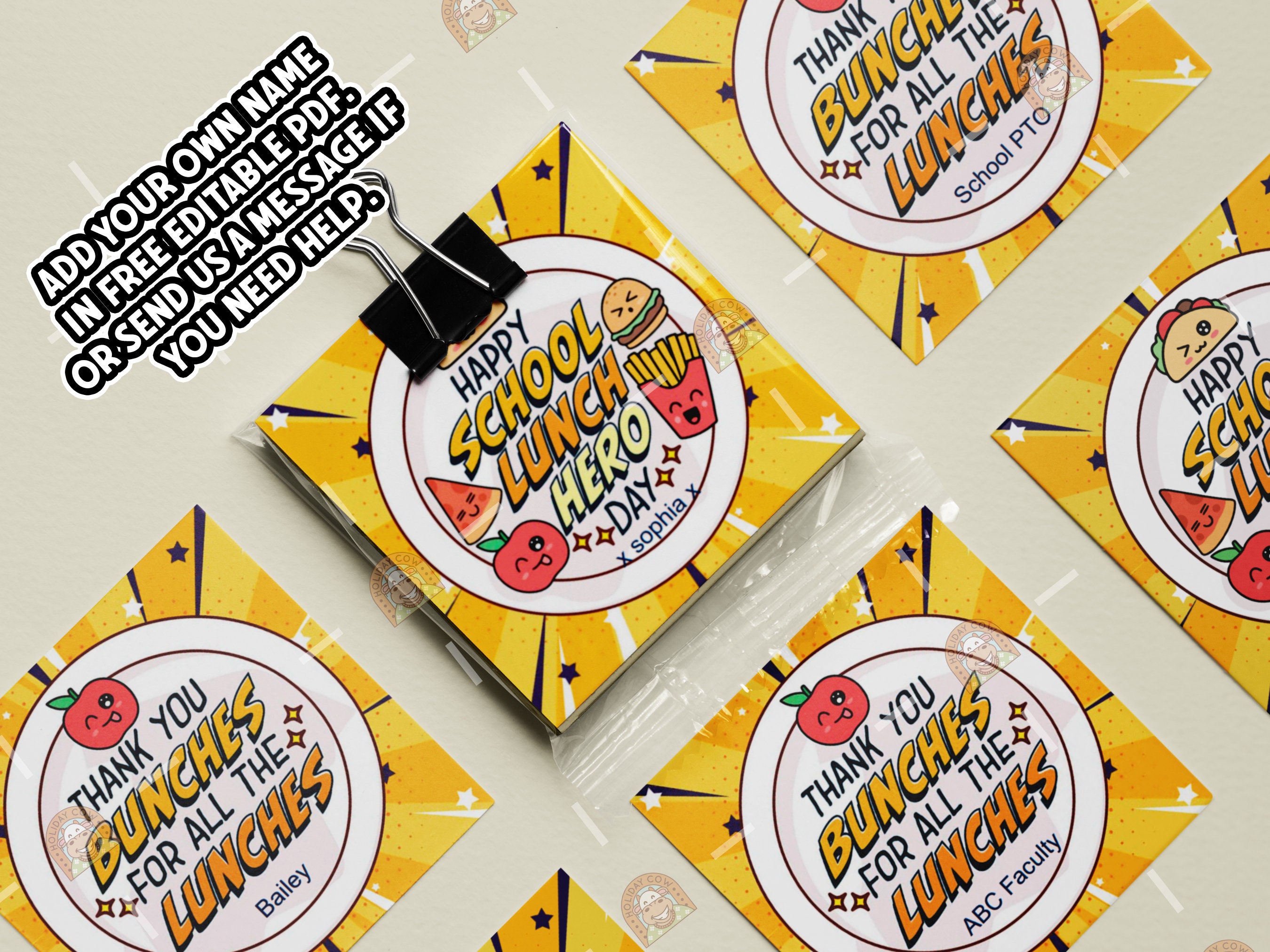 School Lunch Hero Tag Printable, Lunch Hero Appreciation Tags, School ...