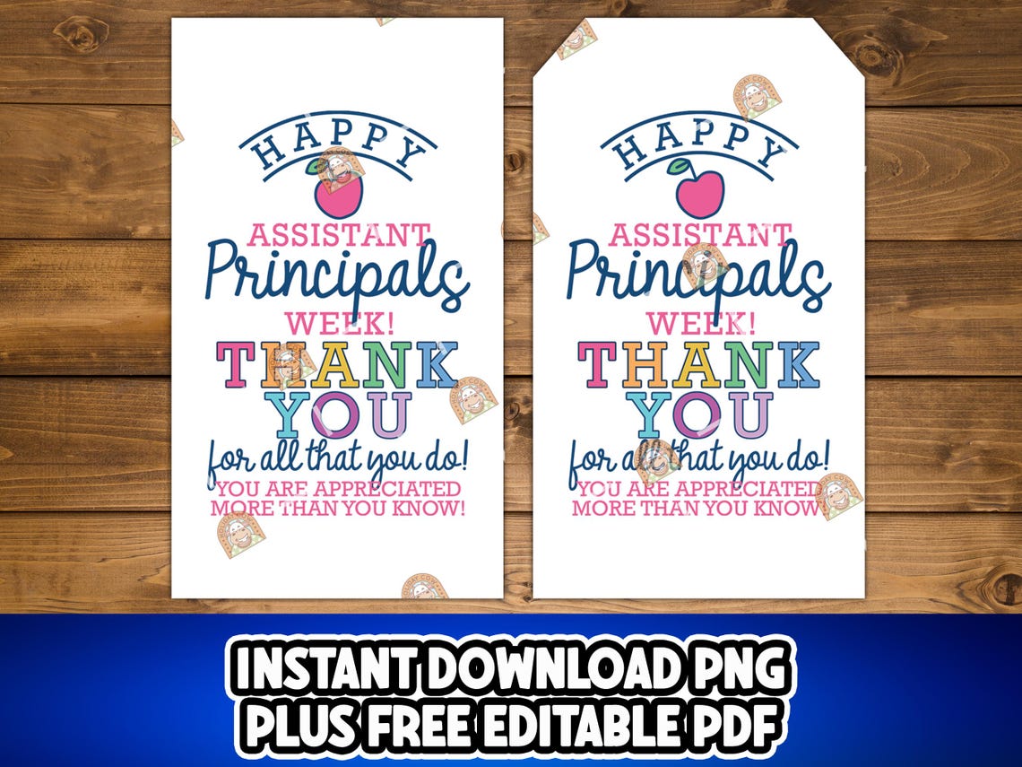 Printable Assistant Principals Week Gift Tag, Assistant Principal Week ...