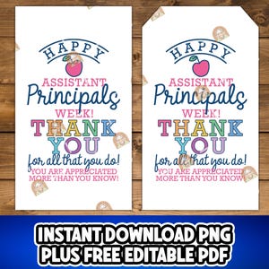 Printable Assistant Principals Week Gift Tag, Assistant Principal Week ...
