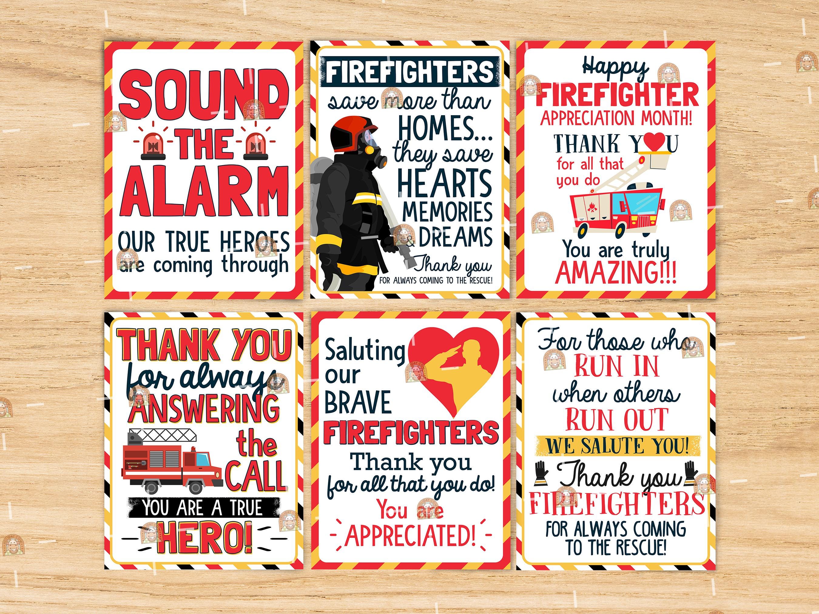 Firefighter Appreciation Month Signs, Printable Firefighters Signs ...