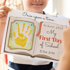 First Day of School Handprint Craft Printable, Back to School Handprint ...