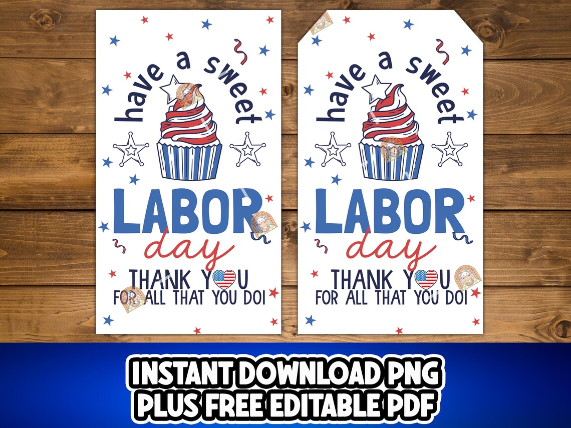 Labor Day Tag, Happy Labor Day Printable Tags, Labor Day Gift Tags ...