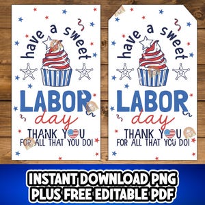 Labor Day Tag, Happy Labor Day Printable Tags, Labor Day Gift Tags ...